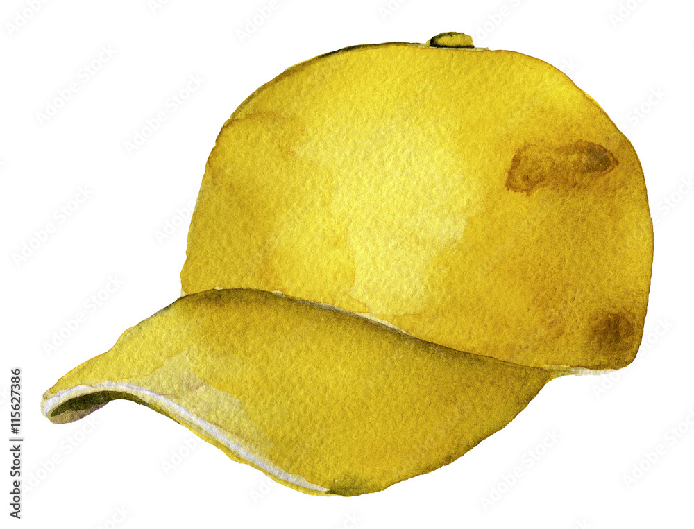watercolor sketch of cap on a white background Stock Illustration ...
