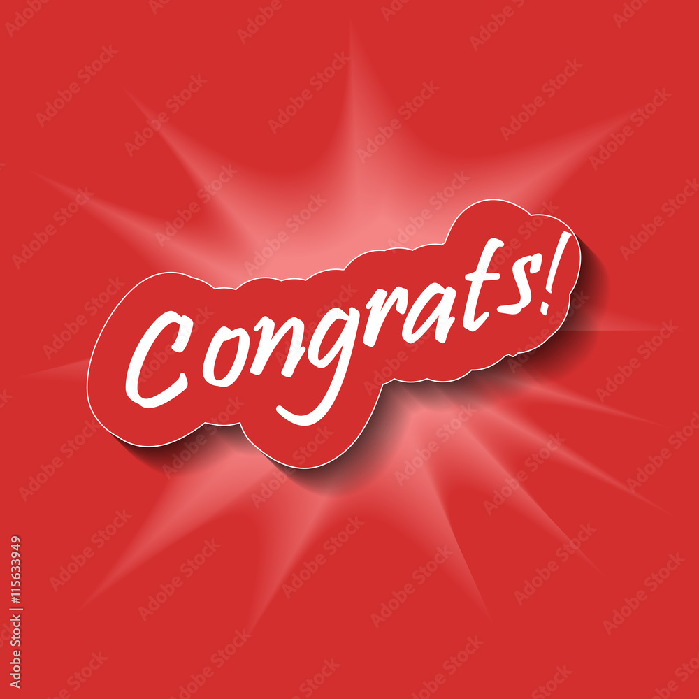 Congrats! Congratulations card. Abstract background. Vector illu Stock ...