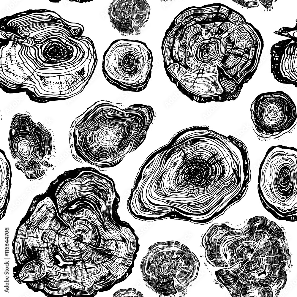 Hand drawn wood cut Stock Vector | Adobe Stock