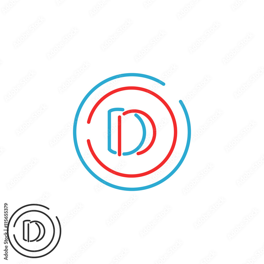 Circle frame monogram logo DD letters, simple combination two D letter ...