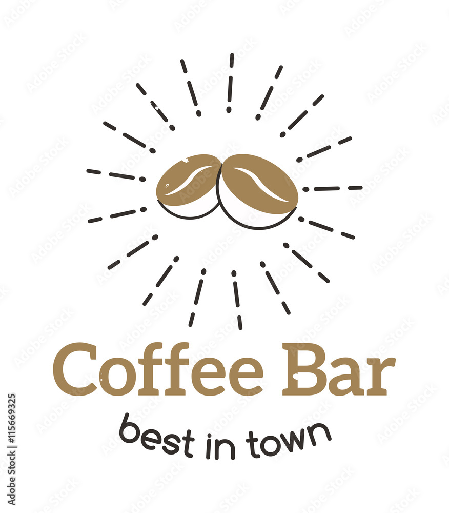 Coffee logo shop sign cafe symbol espresso design morning drink modern ...