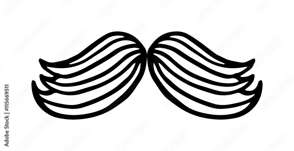 Black silhouette mustache. Mustache black hair and man mustache hipster ...