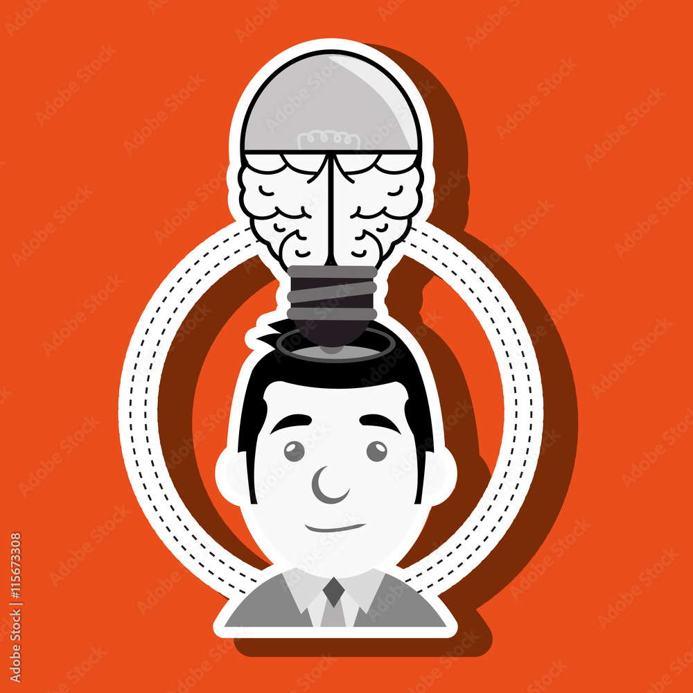 man with ideas isolated icon design, vector illustration graphic Stock ...