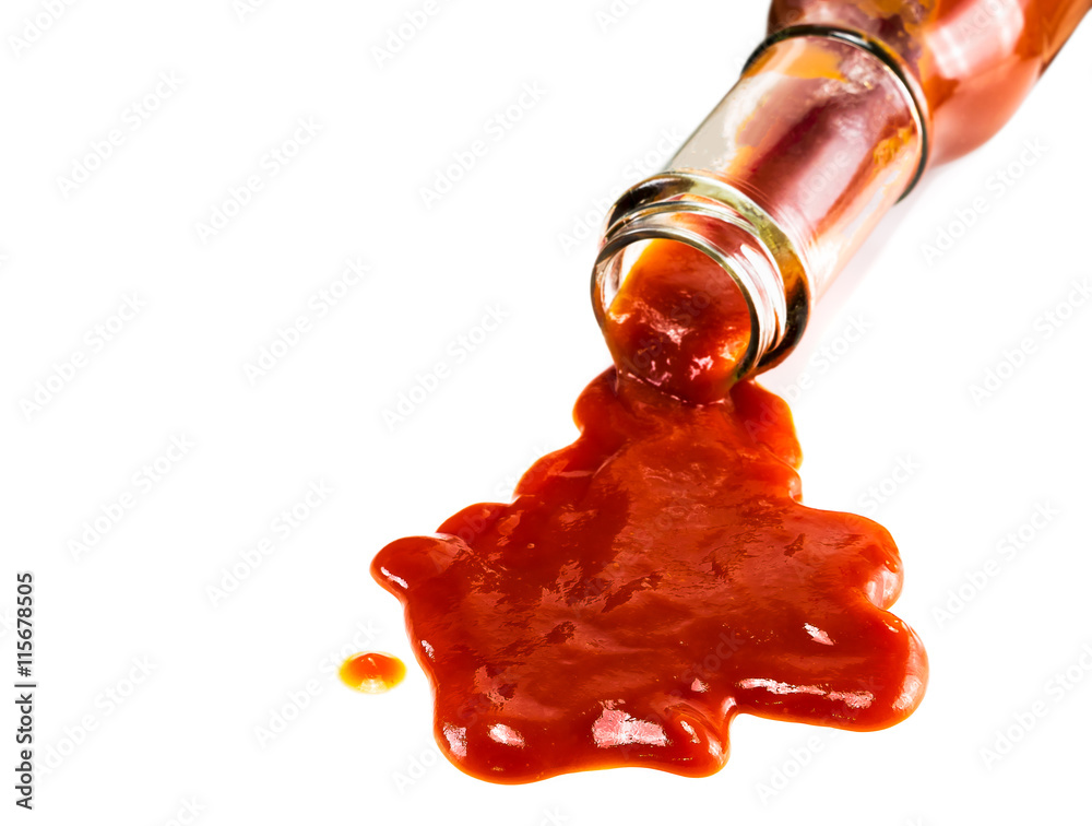Ketchup spill isolated on white background Stock Photo | Adobe Stock