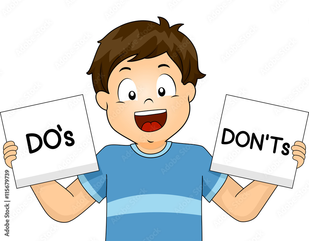 Kid Boy Flash Card Rules Stock Vector | Adobe Stock