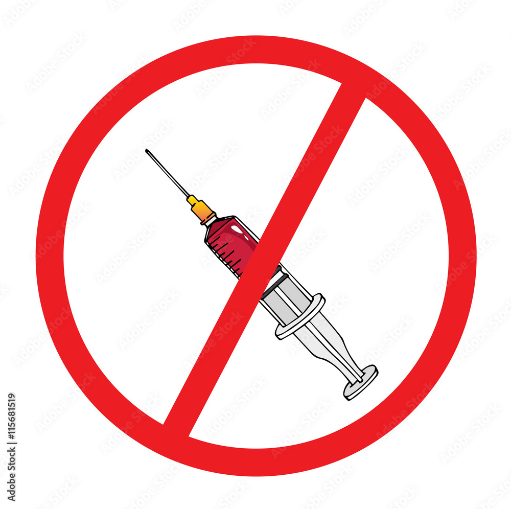 Vector of No drug sign Stock Vector | Adobe Stock