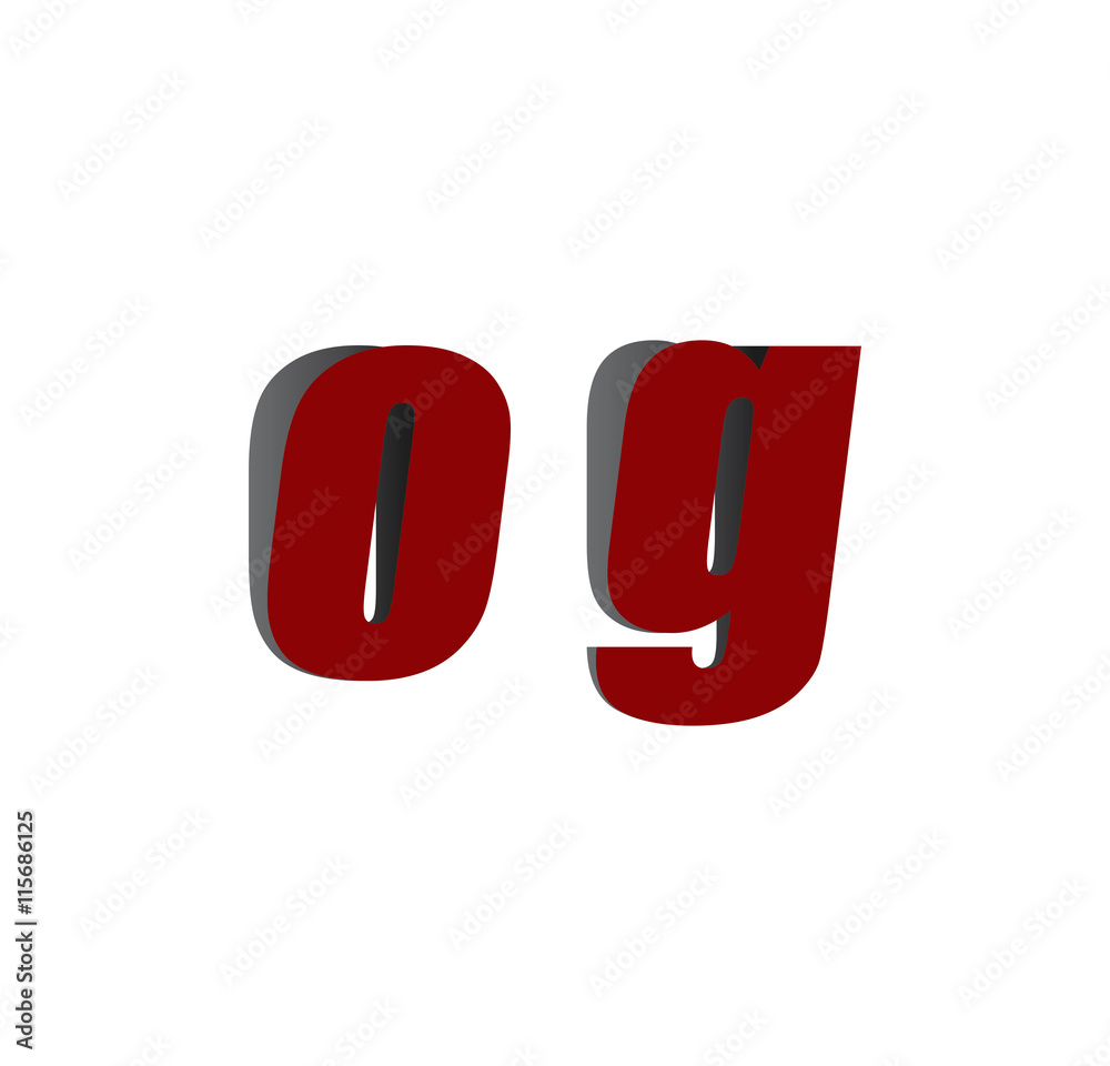og logo initial red and shadow Stock Vector | Adobe Stock