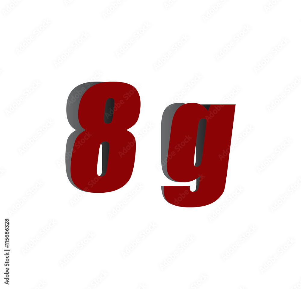 8g logo initial red and shadow Stock Vector | Adobe Stock