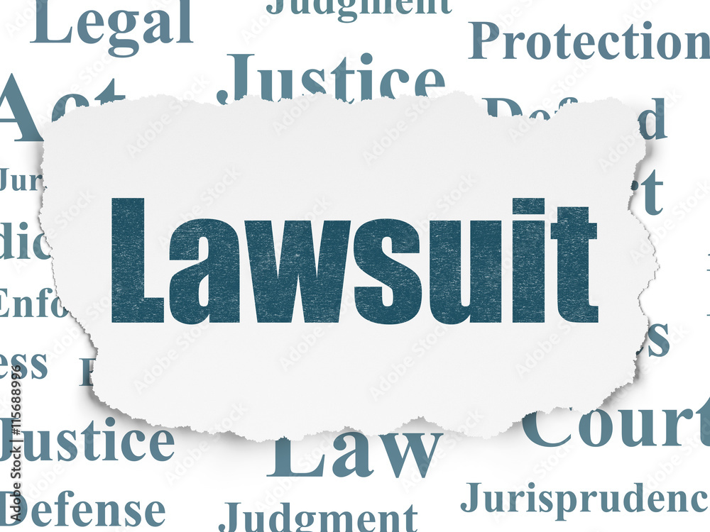Law concept: Lawsuit on Torn Paper background Stock Illustration ...