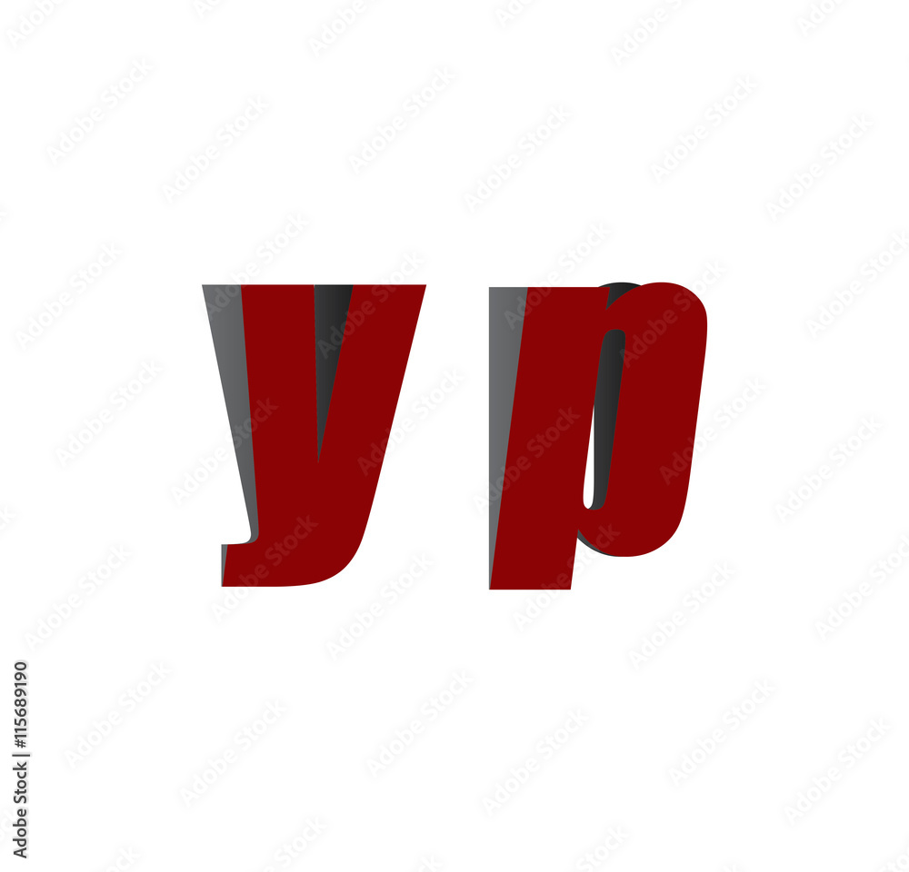 yp logo initial red and shadow Stock Vector | Adobe Stock