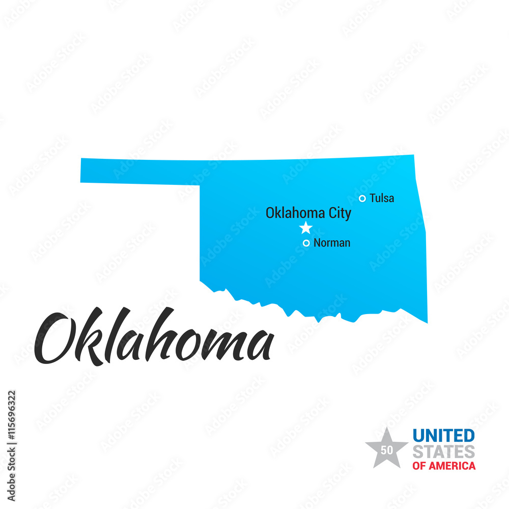Oklahoma USA State Map Stock Vector | Adobe Stock