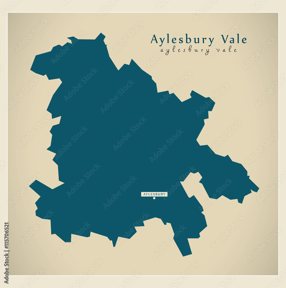 Vetor do Stock: Modern Map - Aylesbury Vale district UK | Adobe Stock