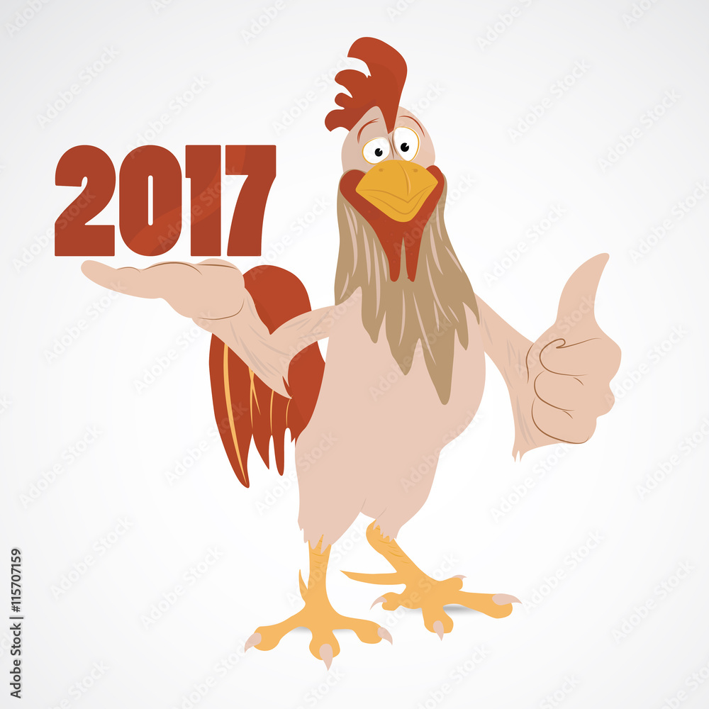Cartoon funny rooster Stock Vector | Adobe Stock