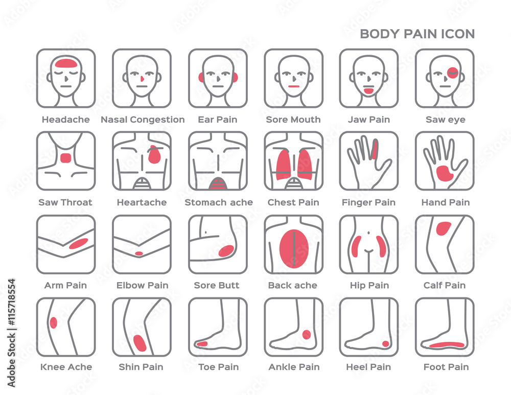 body pain icon logo , pain vector Stock Vector | Adobe Stock