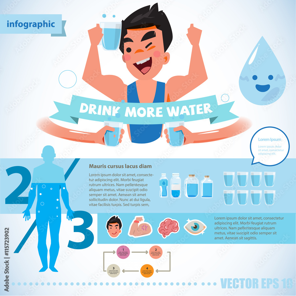 happy fresh man holding glass of water. drink more water for healthy ...