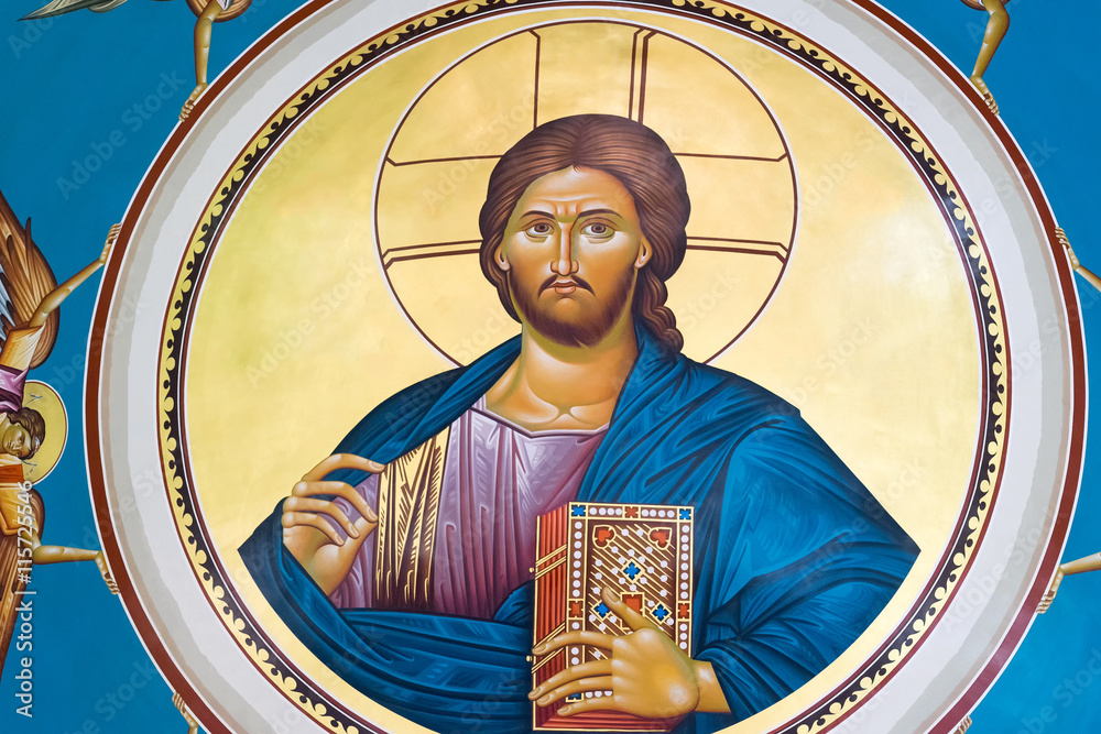 Hagiography of Jesus Christ in a church. Stock Photo | Adobe Stock