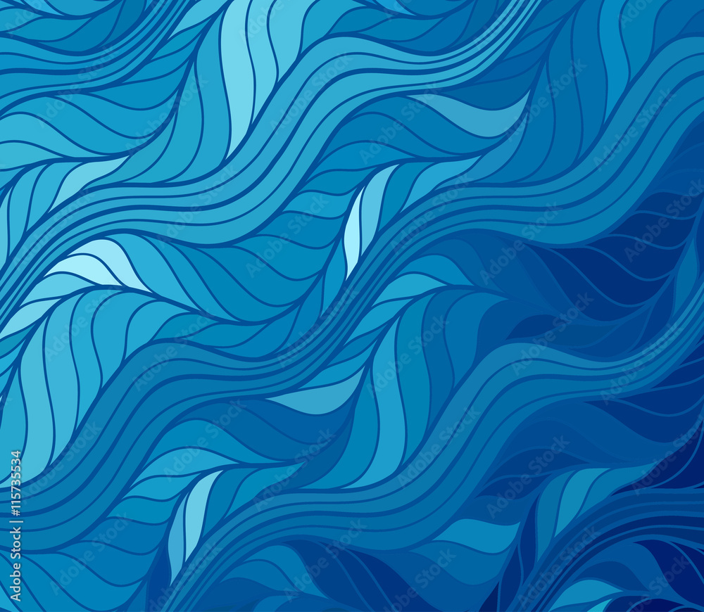 Vector wave background of doodle hand drawn lines Stock Vector | Adobe ...