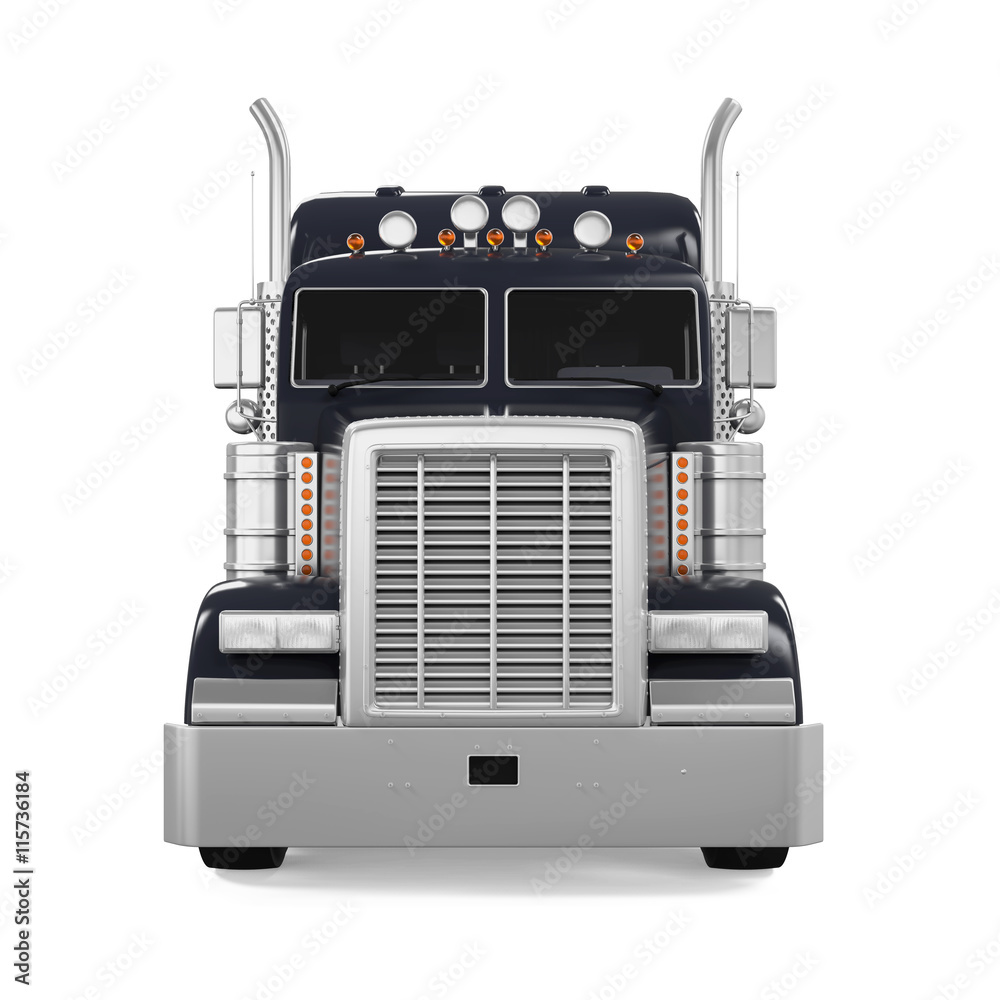 Black Trailer Truck Stock Illustration | Adobe Stock