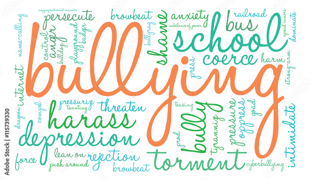 Bullying word cloud on a white background. Stock 벡터 | Adobe Stock