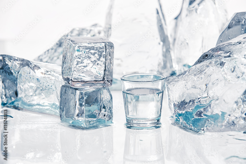 Ice cubes on the table Stock Photo | Adobe Stock