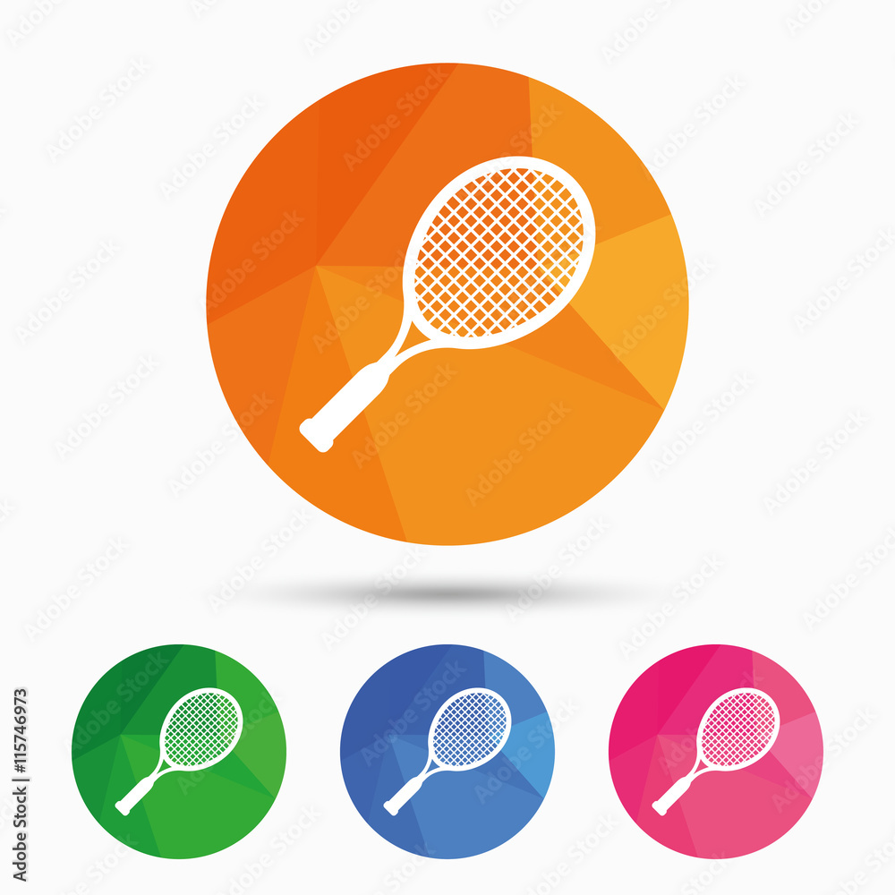 Tennis racket sign icon. Sport symbol. Stock Vector | Adobe Stock