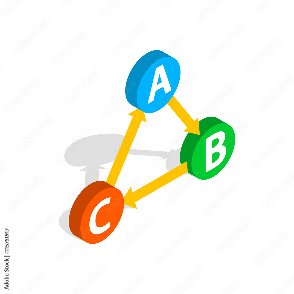 ABC button icon in isometric 3d style isolated on white background ...