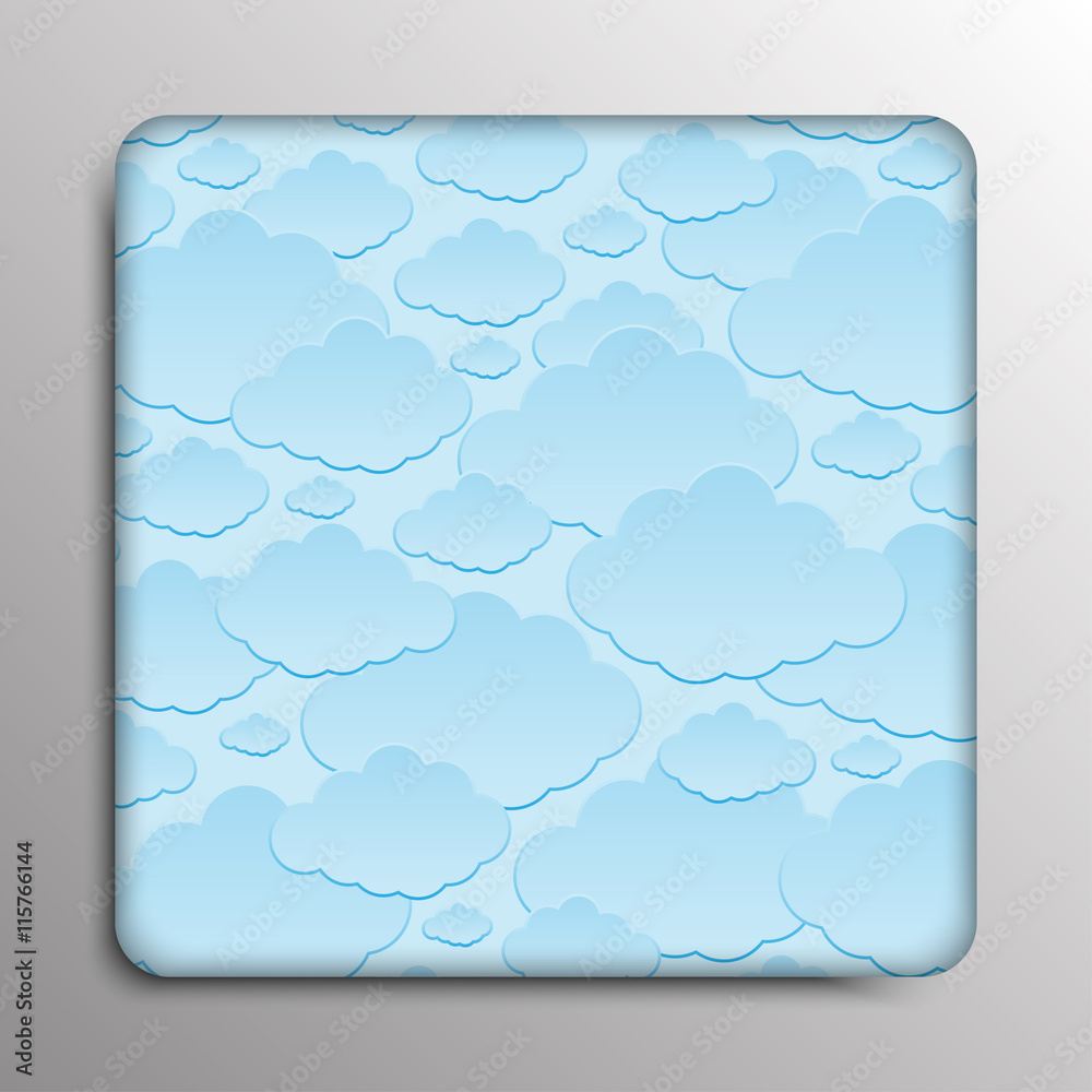 Square frame. Clouds on a dark blue background. Stock Vector | Adobe Stock