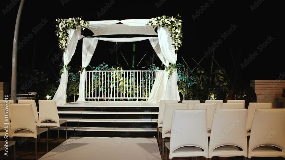 Jewish traditions wedding ceremony. Wedding canopy (chuppah or huppah ...
