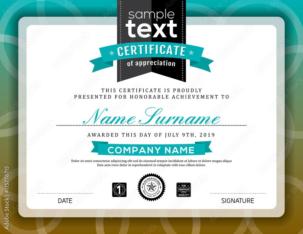 Simple certificate of appreciation border frame template Stock Vector ...