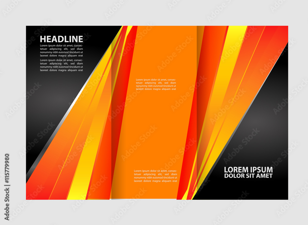 Tri-fold Brochure Template.Corporate business background or cover ...