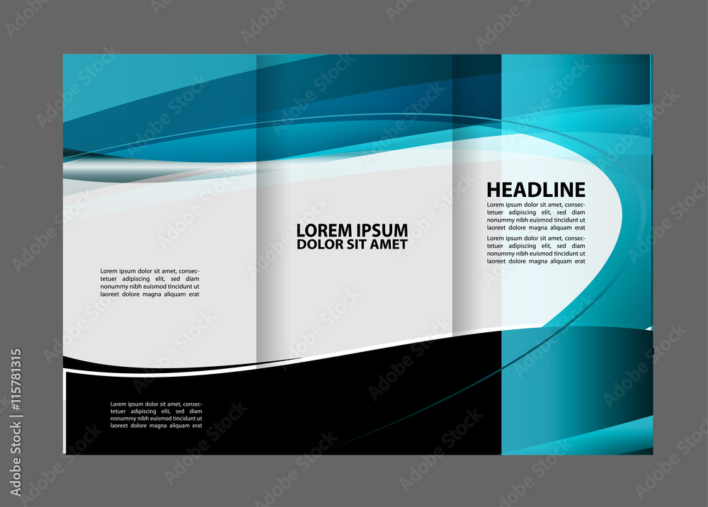 Professional business three fold flyer template, corporate brochure or cover design, can be use ...