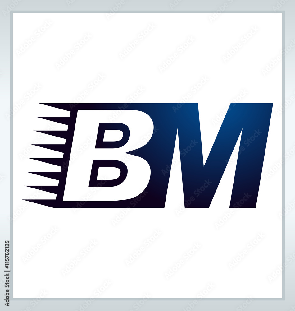 BM Two letter composition for initial, logo or signature Stock Vector ...