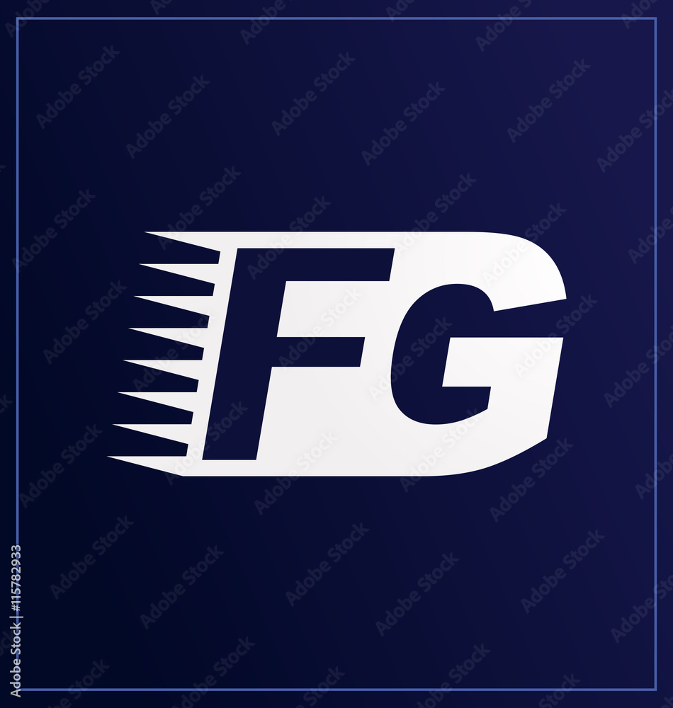 FG Two letter composition for initial, logo or signature Stock Vector ...