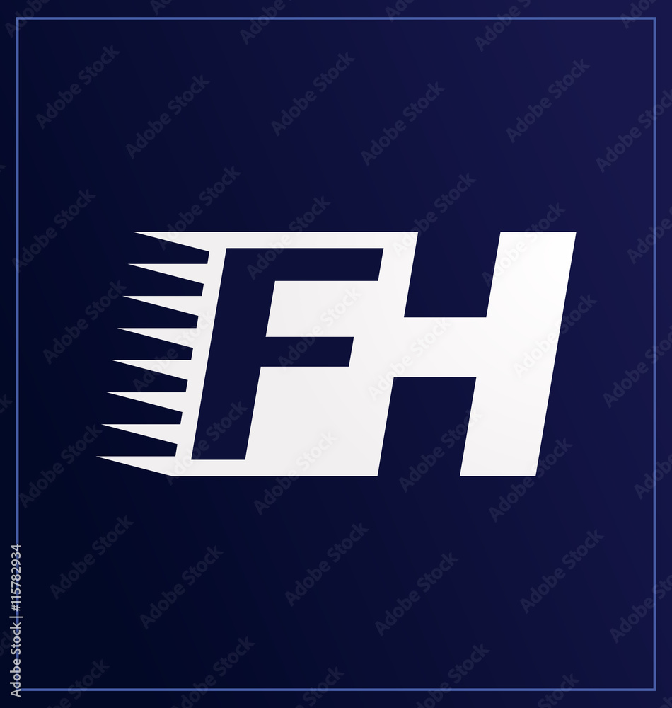 FH Two letter composition for initial, logo or signature Stock Vector ...