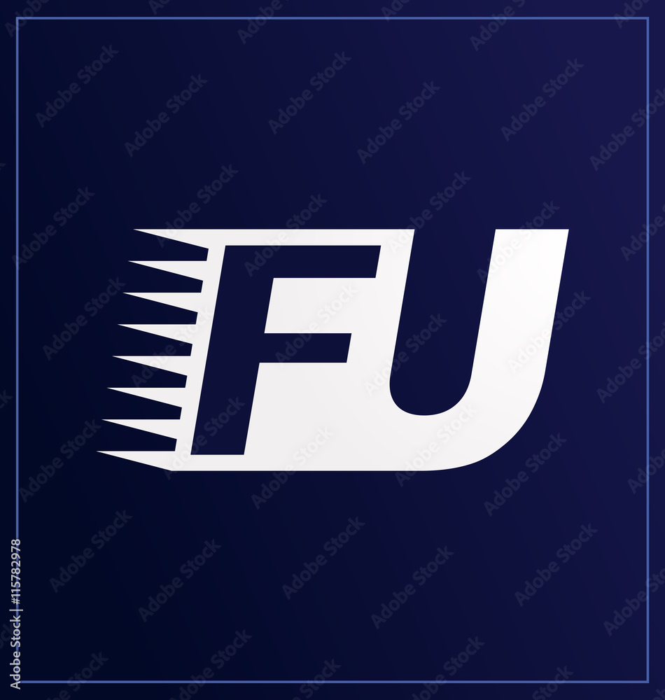 FU Two letter composition for initial, logo or signature Stock Vector ...
