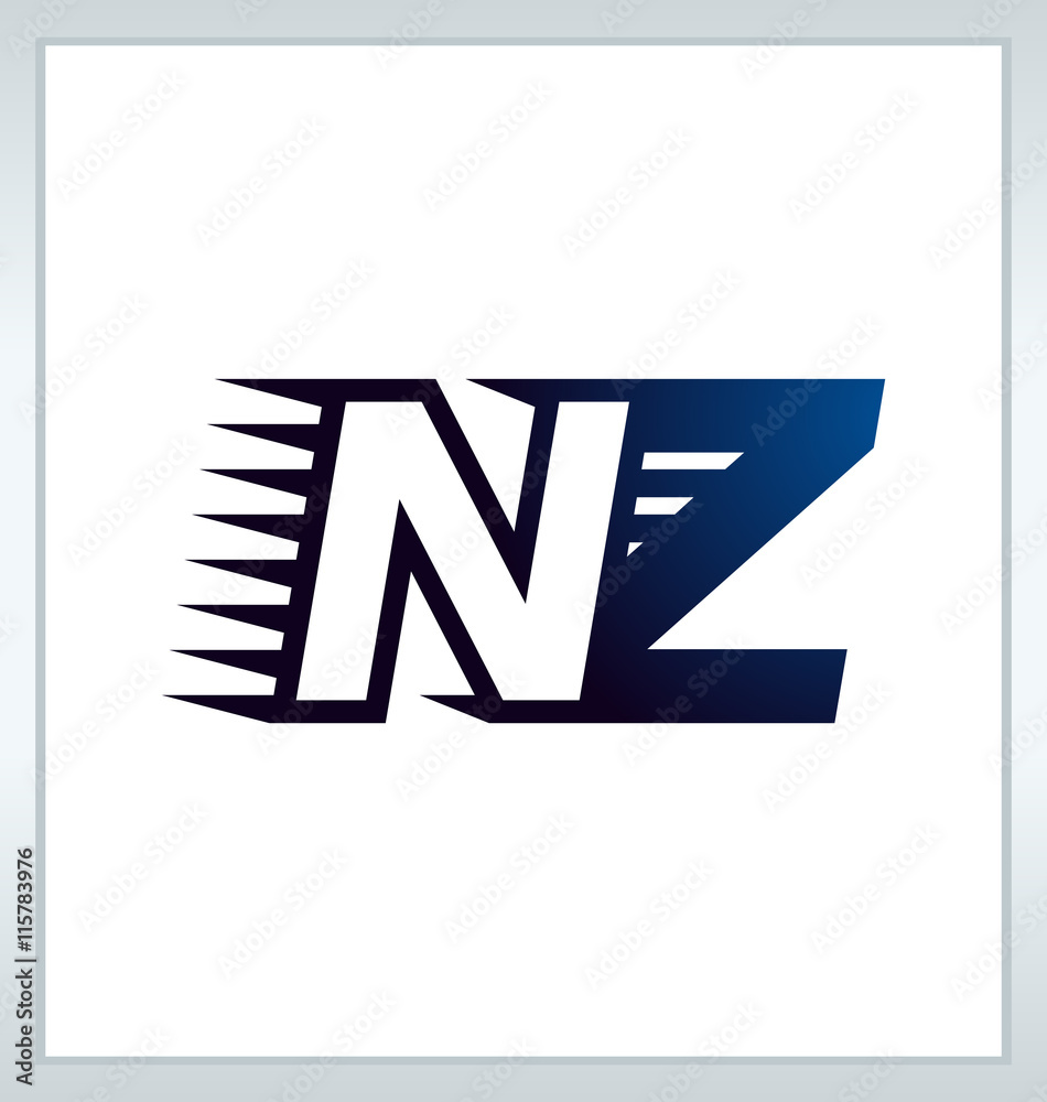 NZ Two letter composition for initial, logo or signature Stock Vector ...