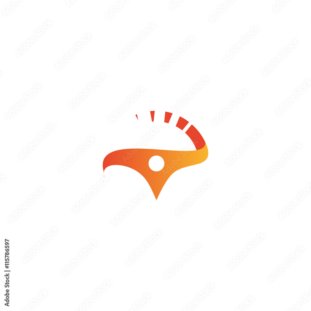 Wheel logo. Vector orange logo. Car logo. Taxi logo. Speedometer icon ...