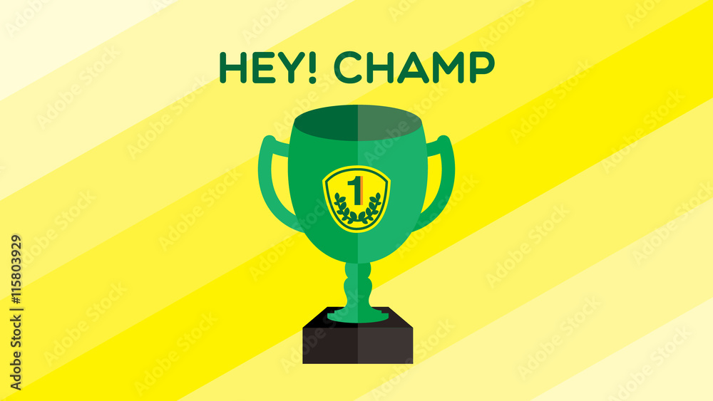 HEY! CHAMP Graphic for monitor screen with yellow pattern and The green ...