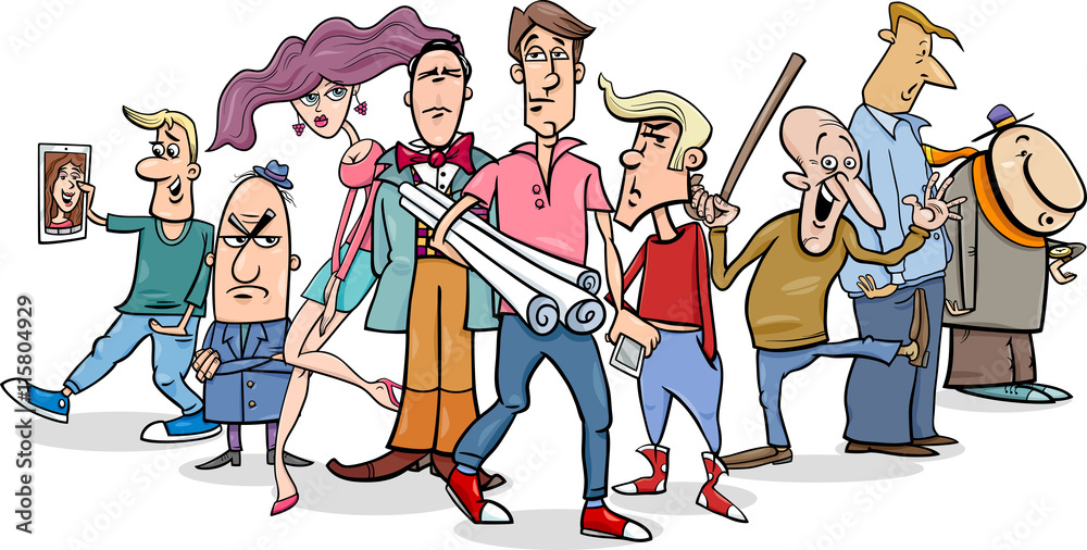 cartoon people group Stock Vector | Adobe Stock