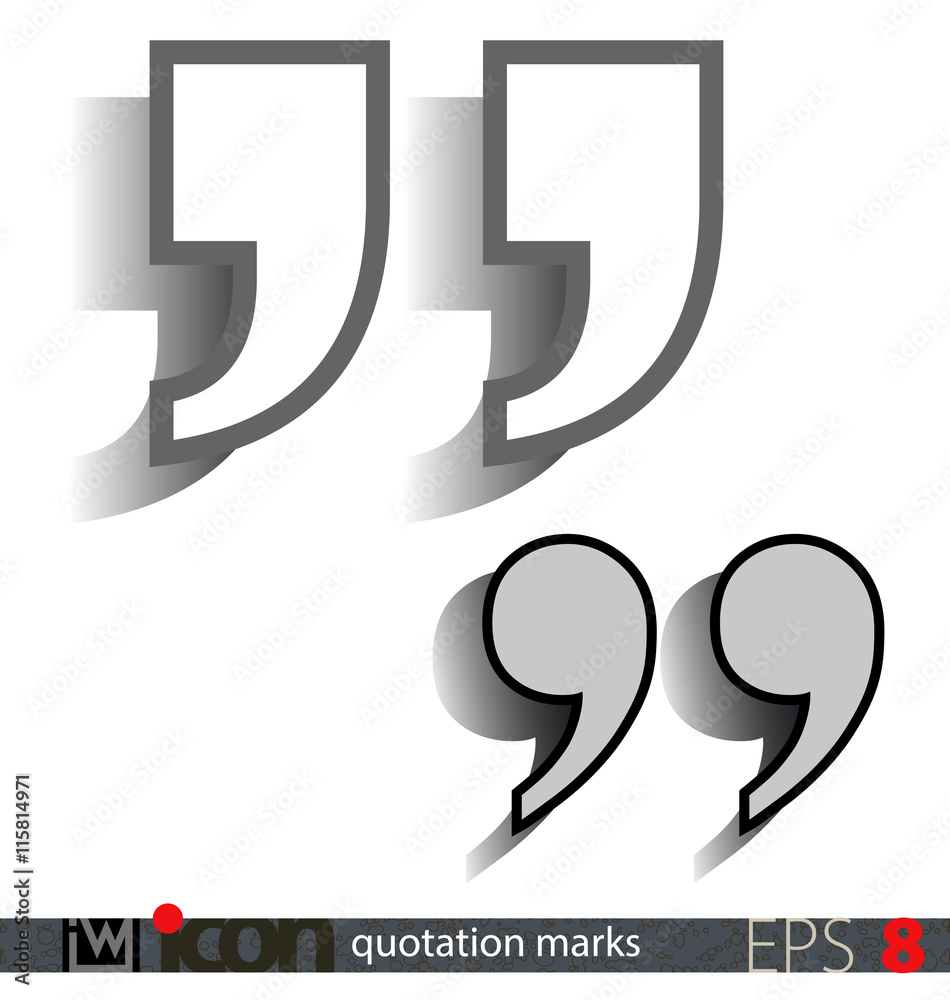 Quotation marks, vector icons for quotes with shadow. Uniquely designed ...