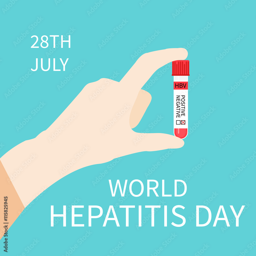 World Hepatitis Day. Hepatitis awareness poster with hand holding a ...