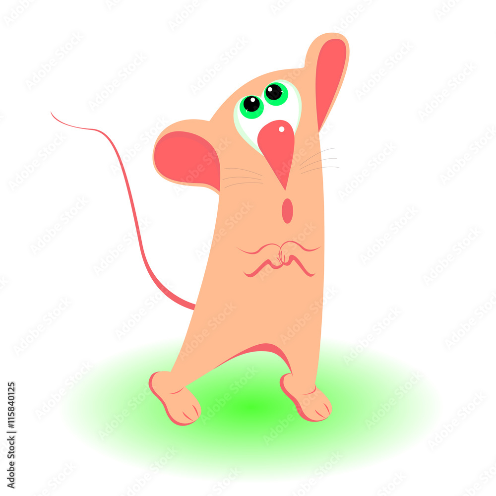 Pink mouse cartoon character Stock Vector | Adobe Stock