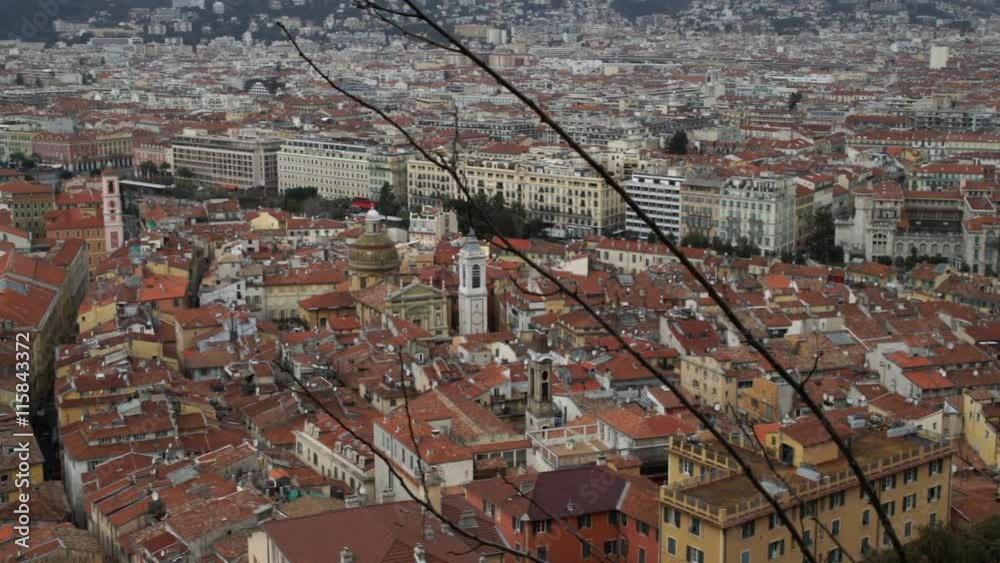 Vidéo Stock Sity view Nice France Cote d'Azur. Top view on the urban ...