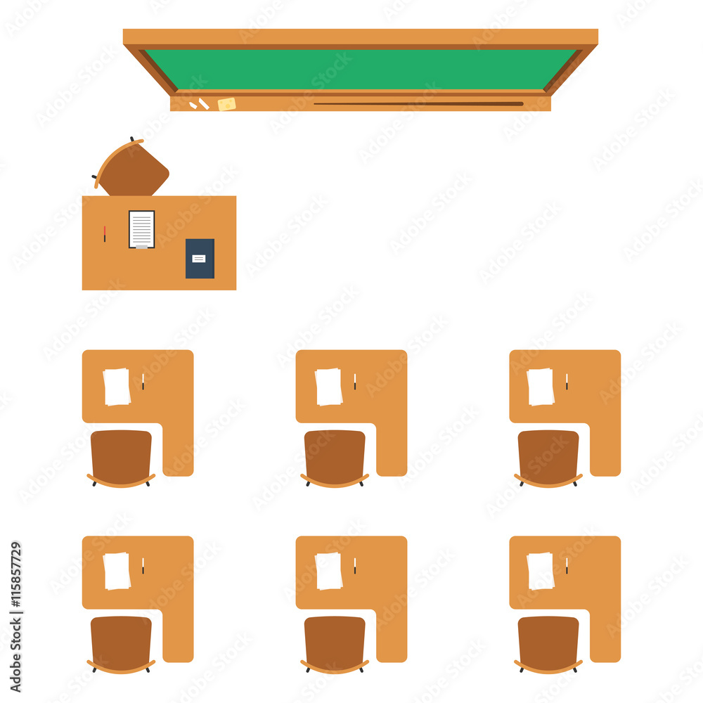 School classroom top view Stock Vector | Adobe Stock