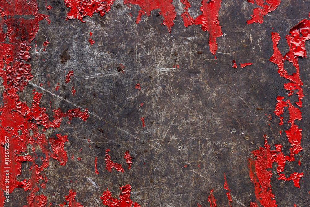 background made of a close-up of a peeled red wall texture, It can be ...