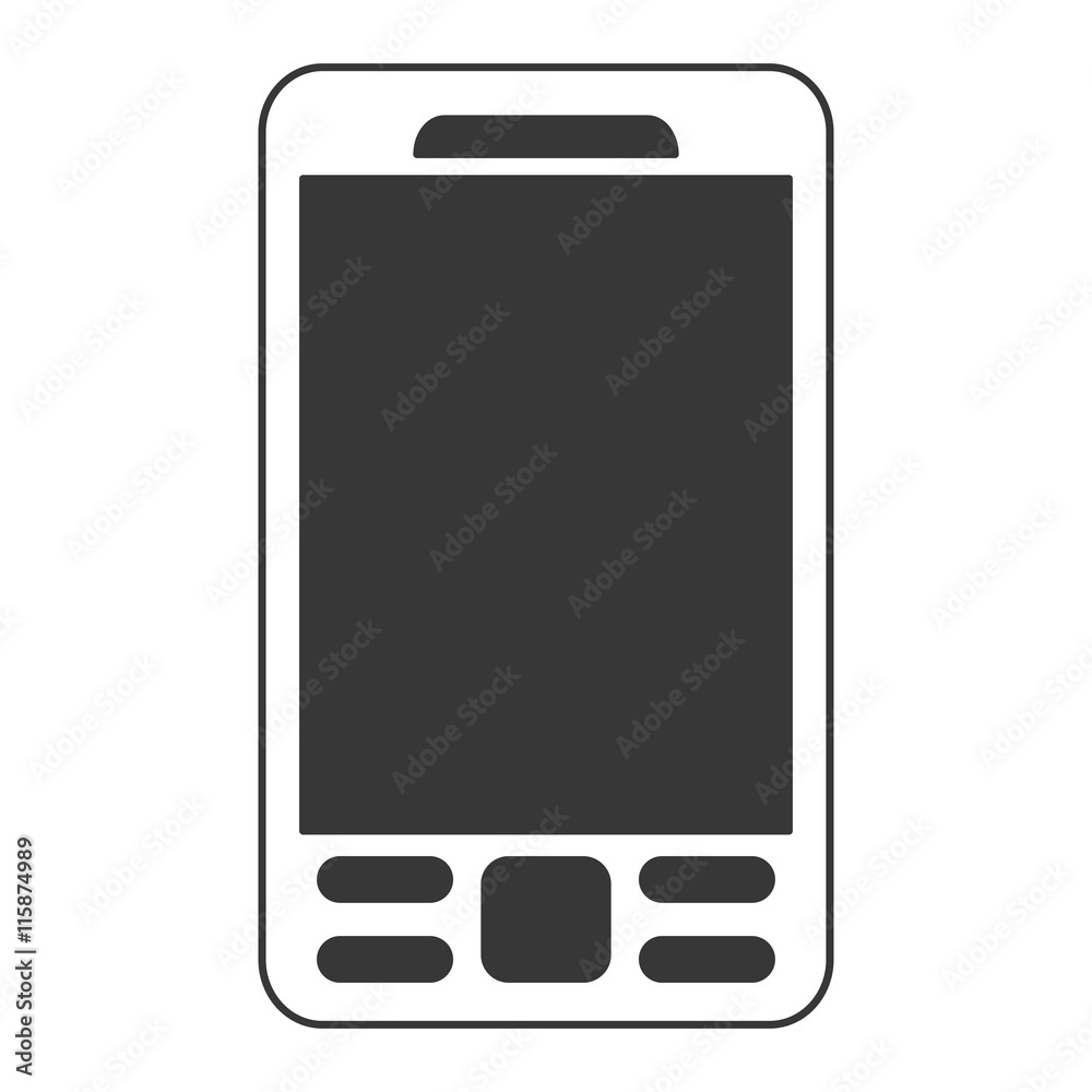 flat design cellphone with buttons icon vector illustration Stock ...