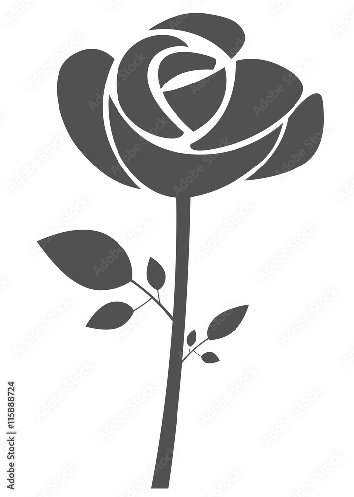 Rosen Silhouette Modern Stock Vector | Adobe Stock