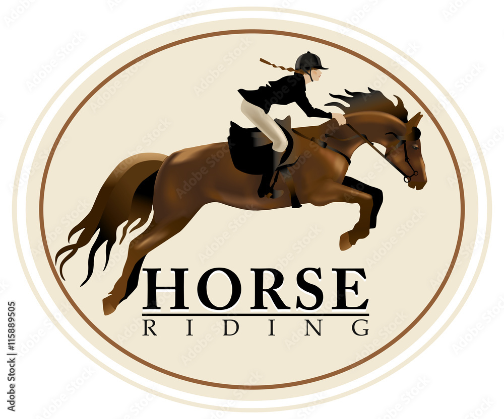 Horse Rider Woman. Realistic vector illustration Stock Vector | Adobe Stock