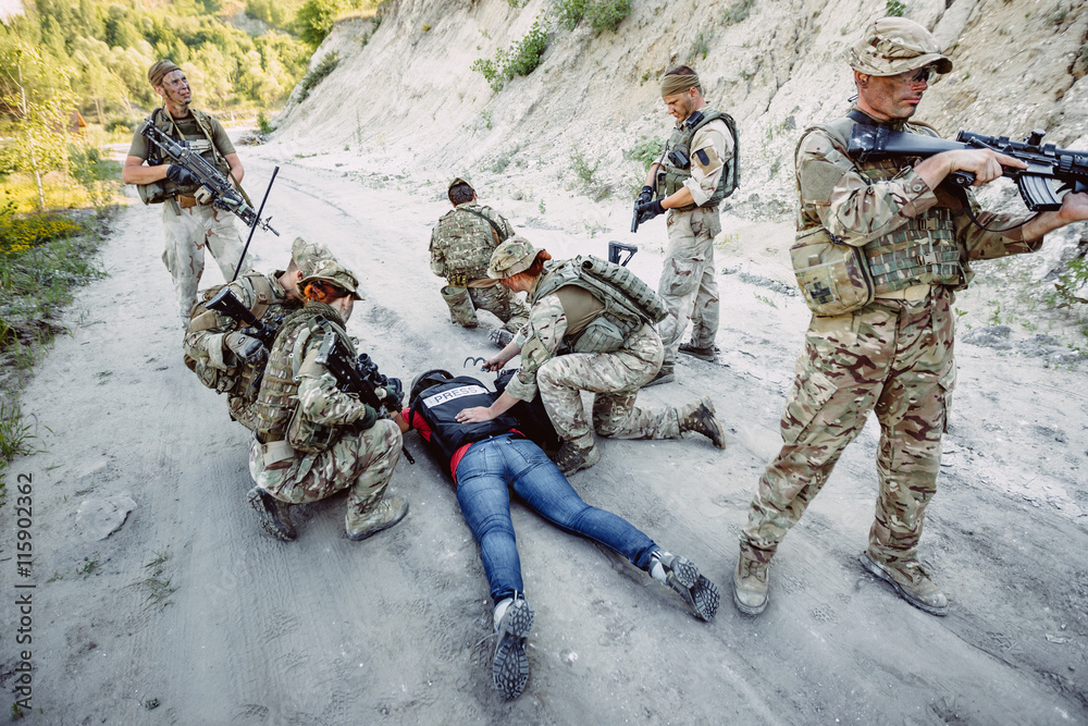 British special forces soldiers take part in military operation Stock ...