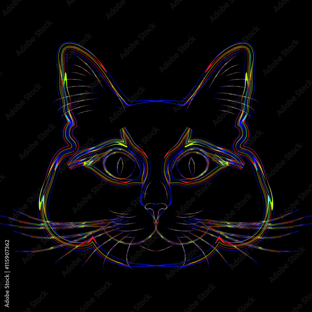 Vetor de Rainbow cat. The fat content of the rainbow cat do Stock ...